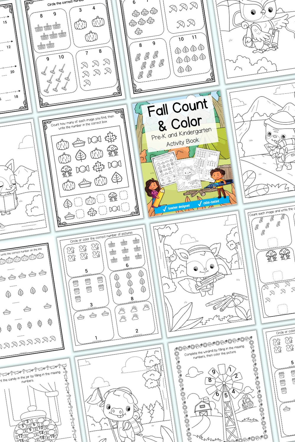 Fall Count and Color Activity Book for Pre-K and Kindergarten – The ...