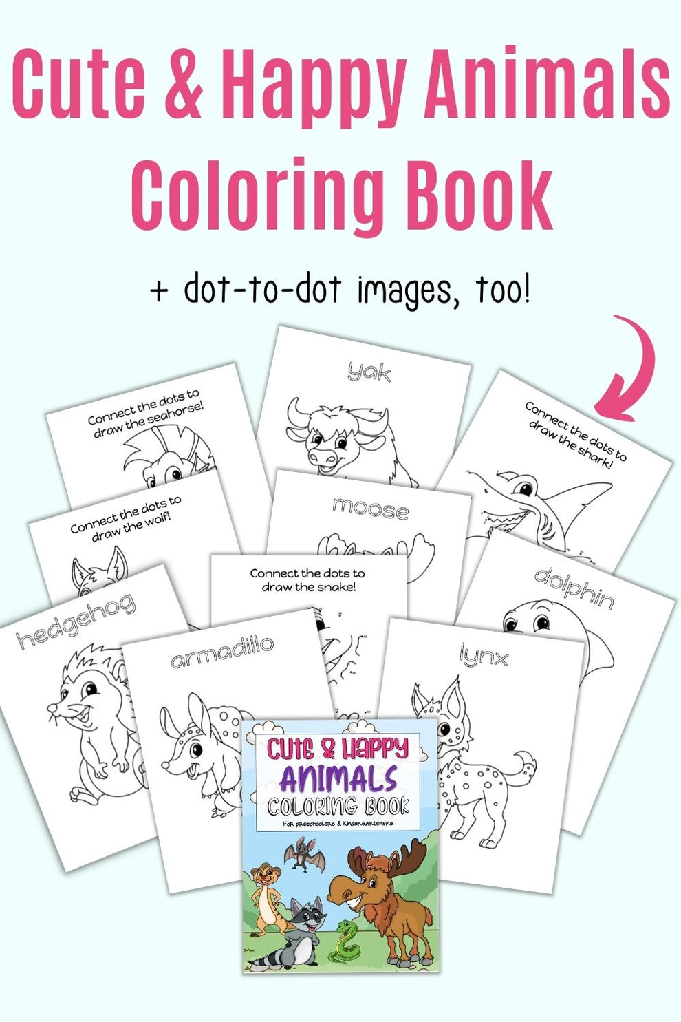 Cute & Happy Animal Coloring and Dot-to-Dot Activity Book – The Artisan ...