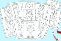Simple Color by Number Animals - 15 easy color by number pages for kid ...