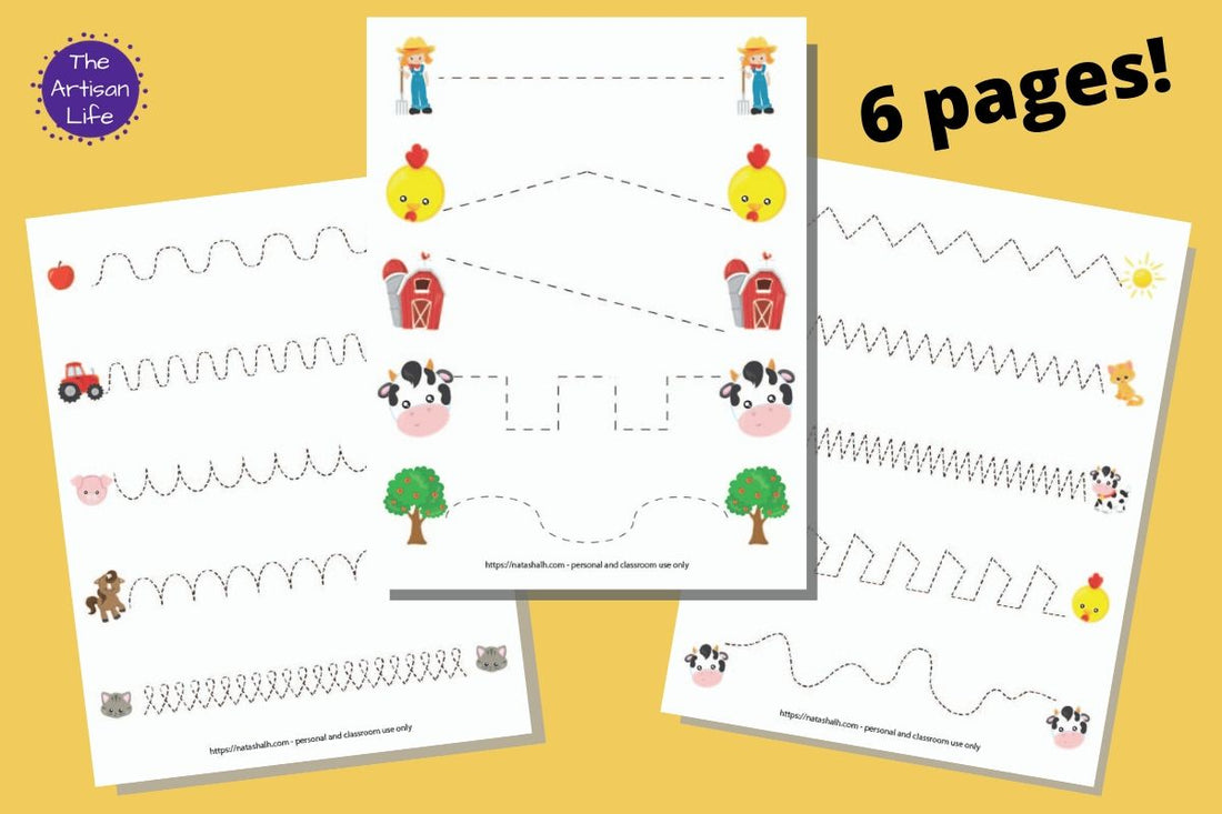Farm Pre-Writing Practice & Tracing Worksheets for Toddlers & Preschoo ...