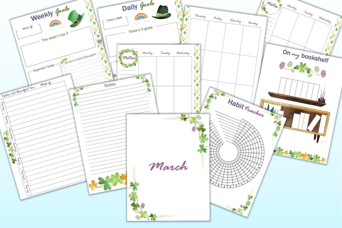 March Planner Printables Kit - US Letter and Happy Planner Classic ...