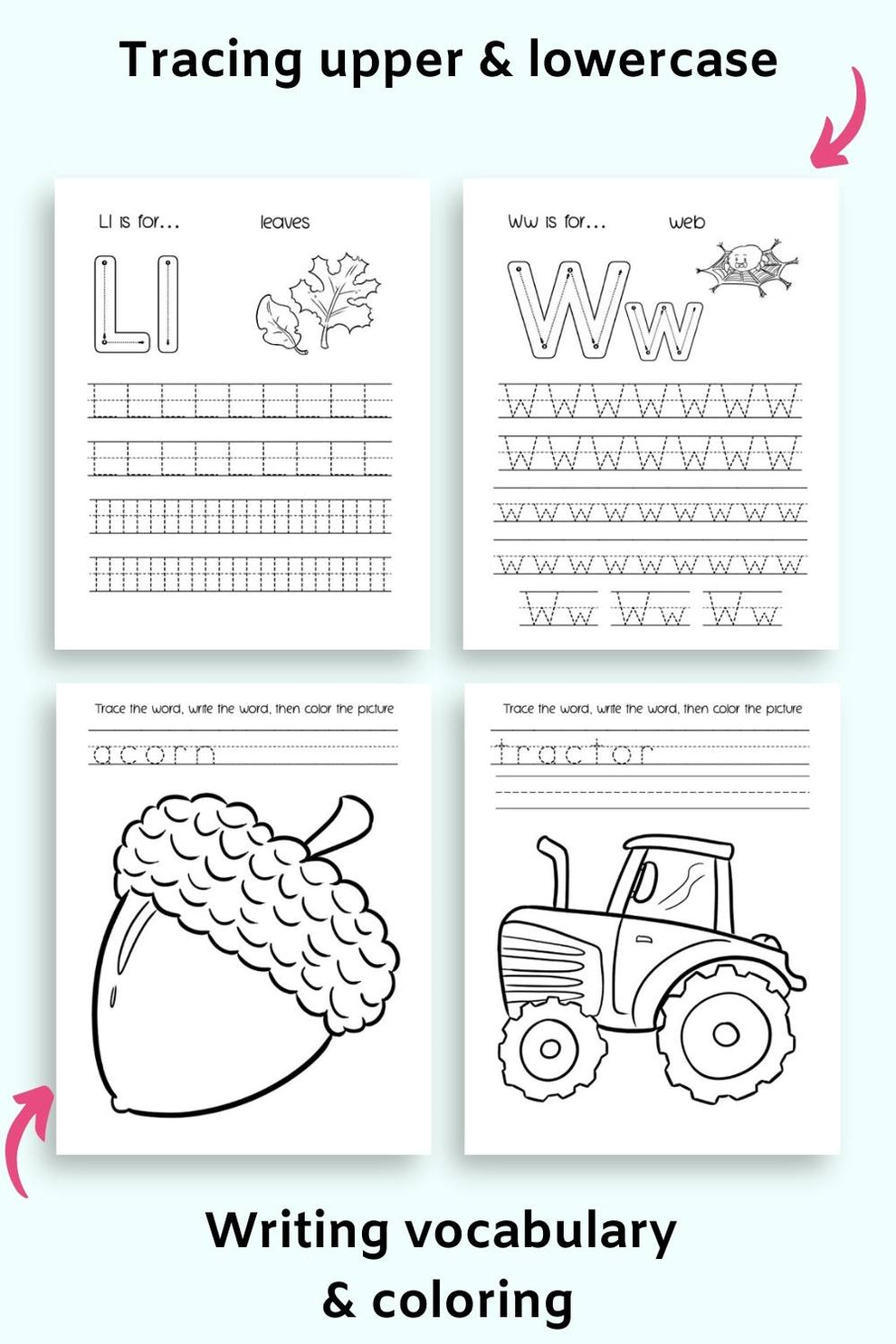 Fall Alphabet Tracing & Coloring Pack – The Artisan Life
