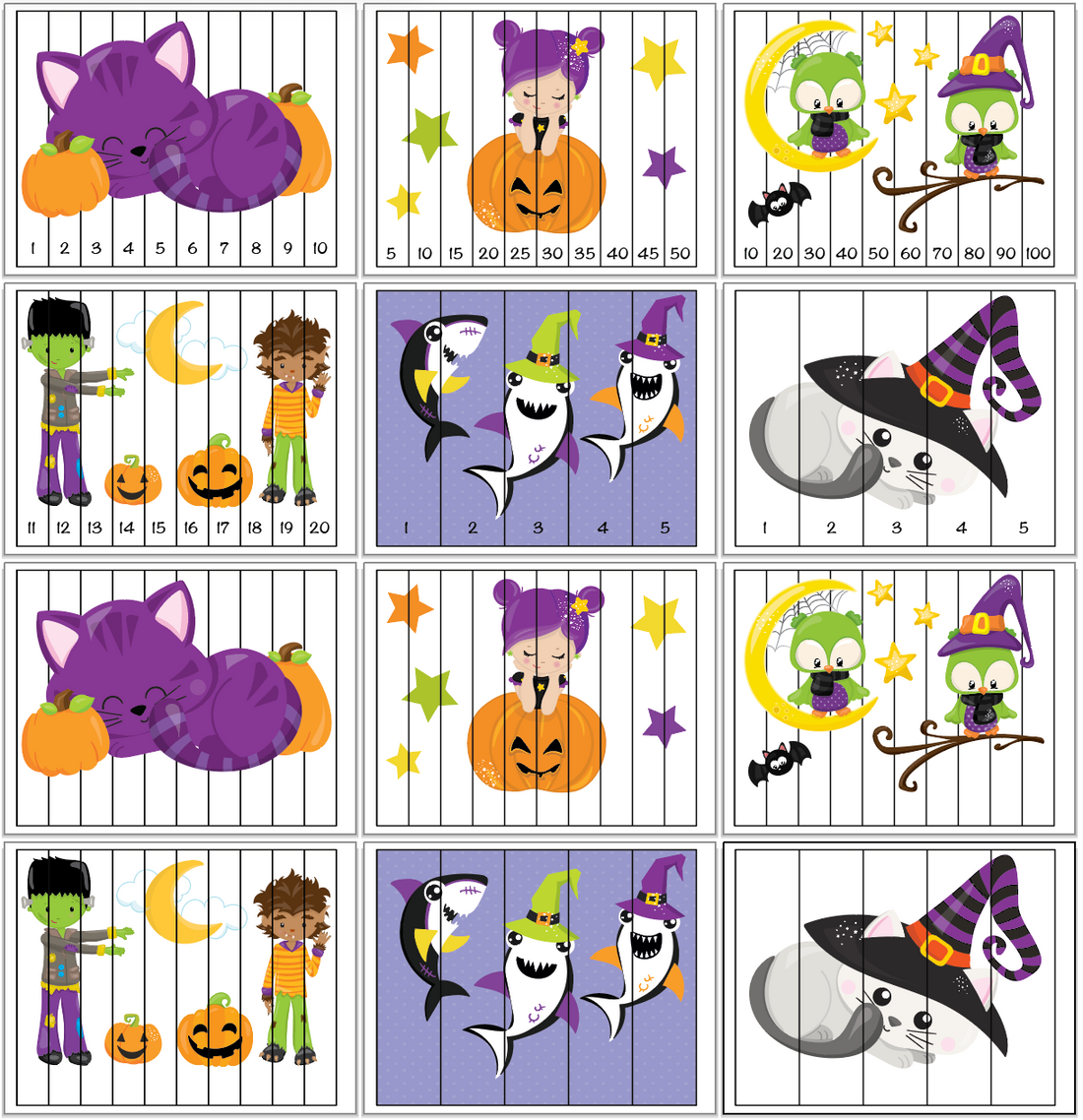 Halloween Theme Number Order Puzzles – The Artisan Life