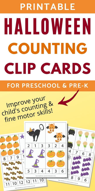 Halloween Theme Counting Clip Cards - clip and count cards 1-12 – The ...