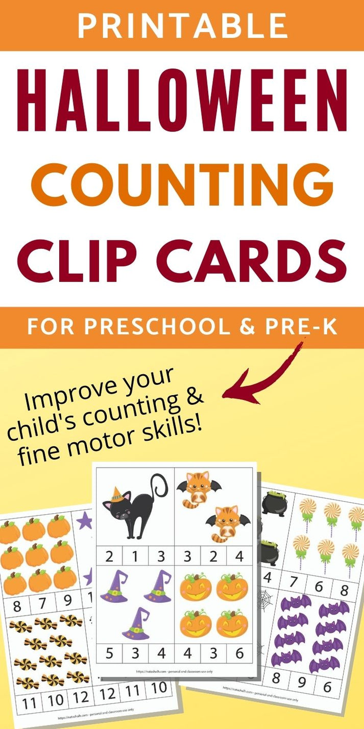Halloween Theme Counting Clip Cards - clip and count cards 1-12 – The ...