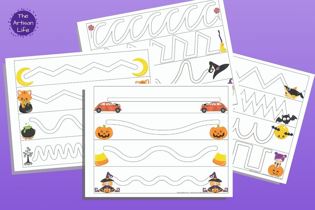 Halloween Trace in the Path Fine Motor Worksheets for Toddlers & Presc ...