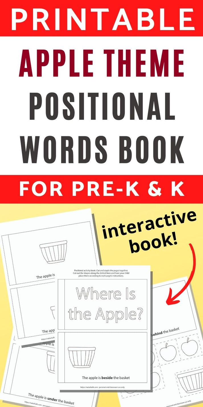 Apple Theme Positional Word Interactive Book for Emergent Readers – The ...