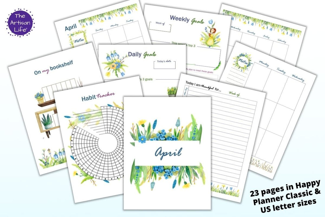 April Planner Printables Kit - US Letter and Happy Planner Classic ...