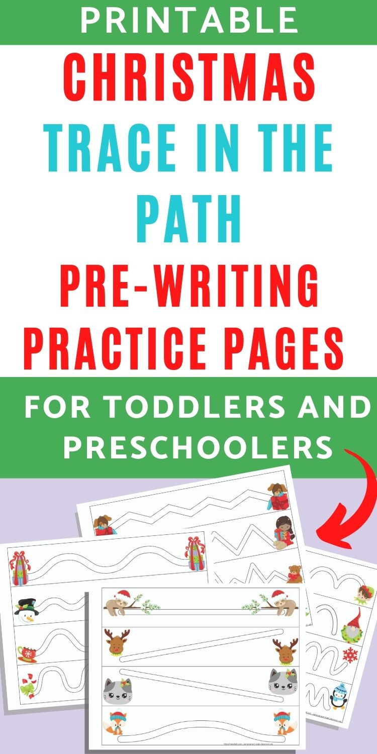 Christmas Trace in the Path Fine Motor Pre-Writing Practice Pages – The ...