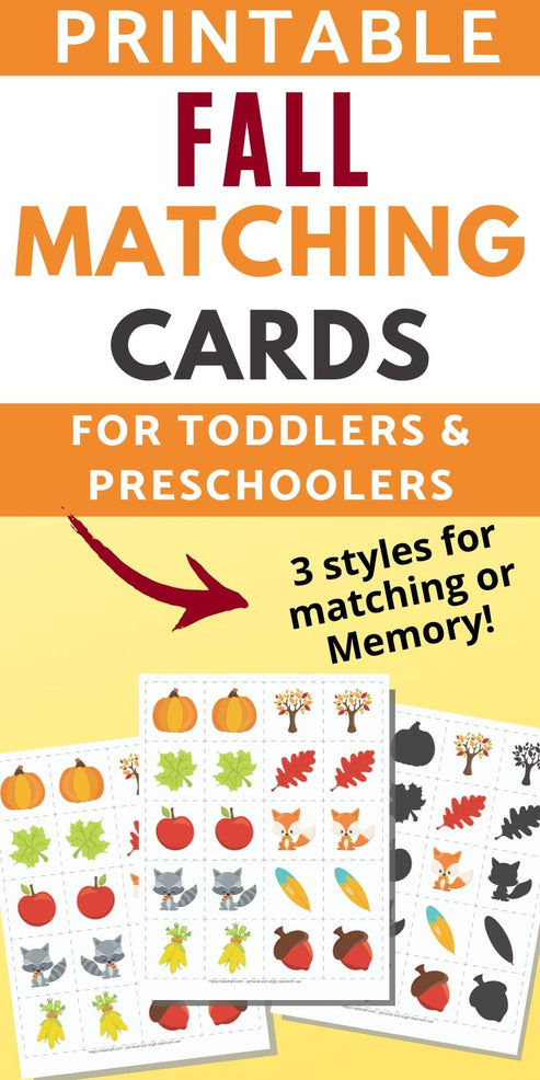 Fall Matching & Memory Game for Toddlers and Preschoolers – The Artisan ...