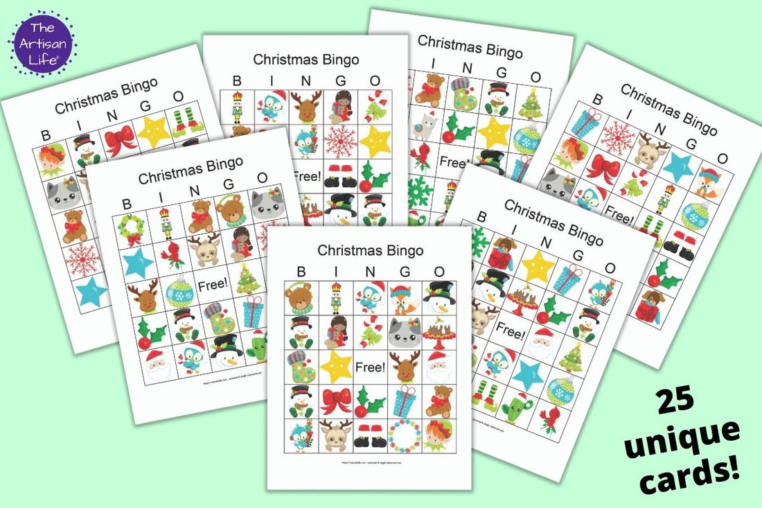 Christmas Bingo Cards - Classroom Set of 25 unique picture bingo cards ...