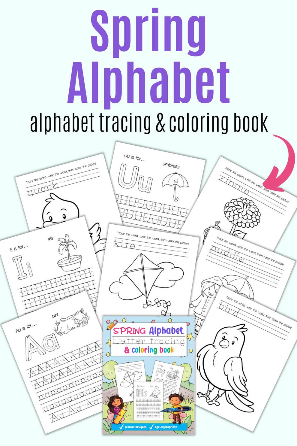 Spring Alphabet Tracing & Coloring Book – The Artisan Life